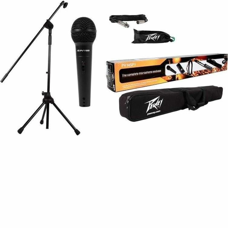Набор для вокалиста PEAVEY PV MSP1 XLR с микрофоном PVI 100, стойкой и кабелем XLR-XLR