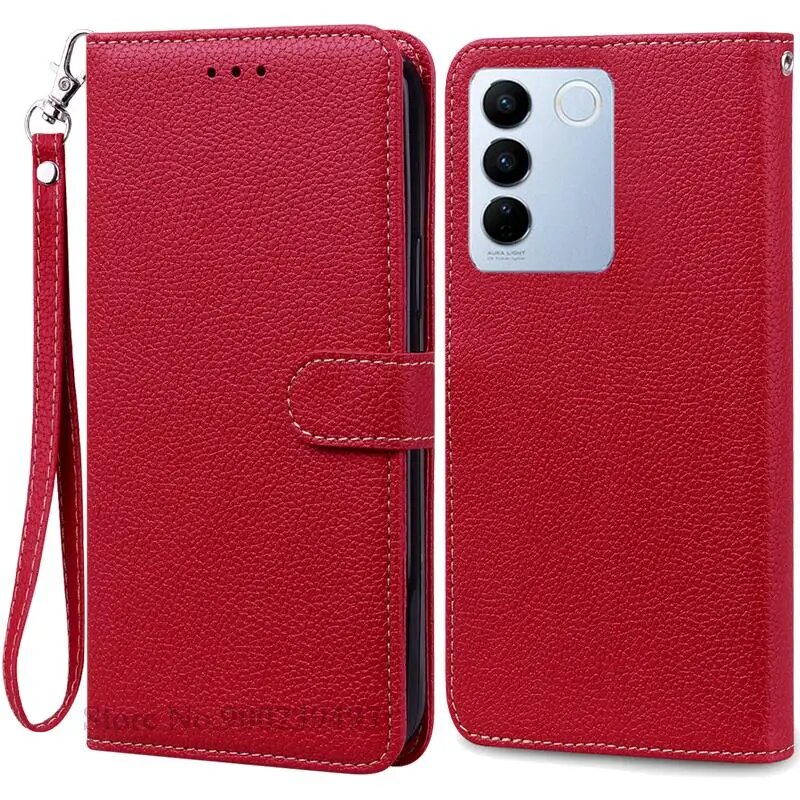 Красный чехол-книжка Vivo V27/V27 Pro/V27E