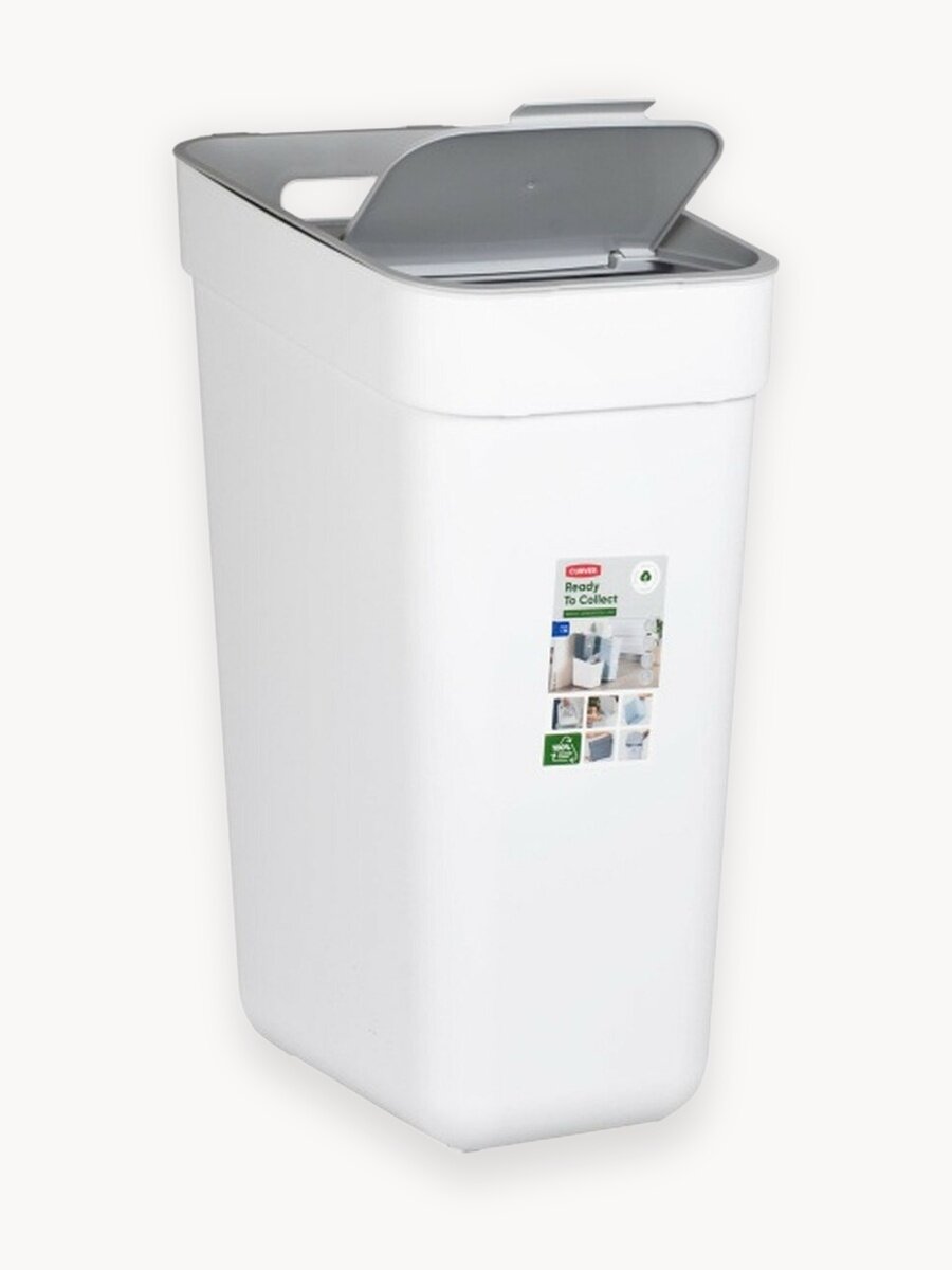 Ведро Curver мусорное Ready to collect, с крышкой 30 л белый (252104)