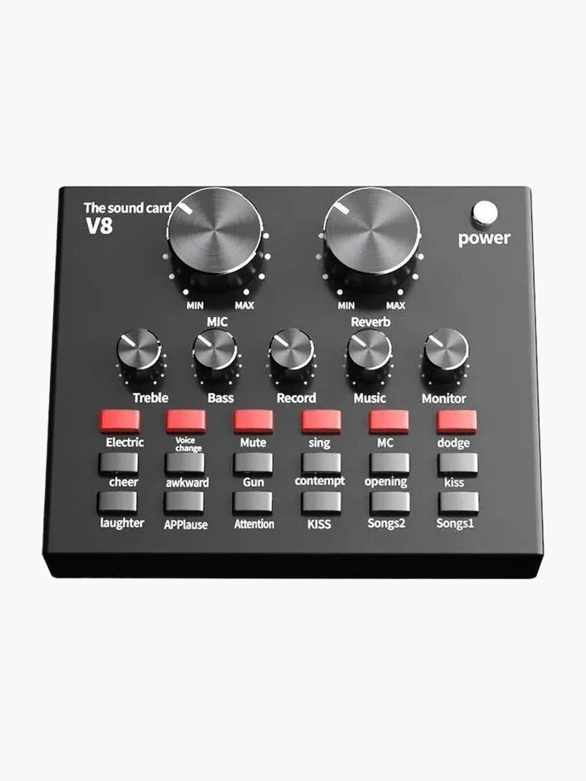 Внешняя звуковая карта, пульт микширования, усилитель громкости Sound card JBH V8 для микрофона/компьютера/телефона