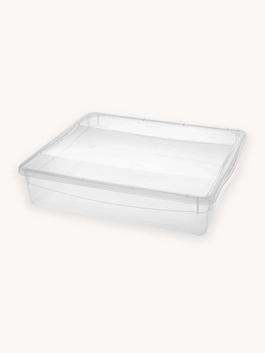Ящик для хранения с крышкой «Кристалл», пластик, 9 л, 40×33.5×8.5 см