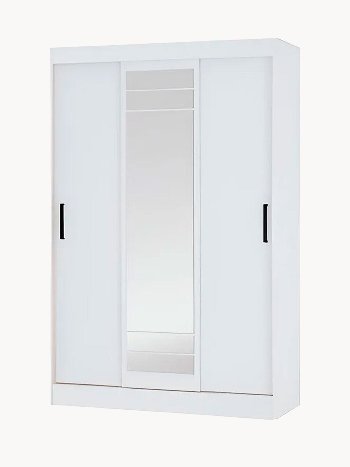 Шкаф-купе для одежды с зеркалом МС "Тео", ЛДСП (белый), 131х200х50 см