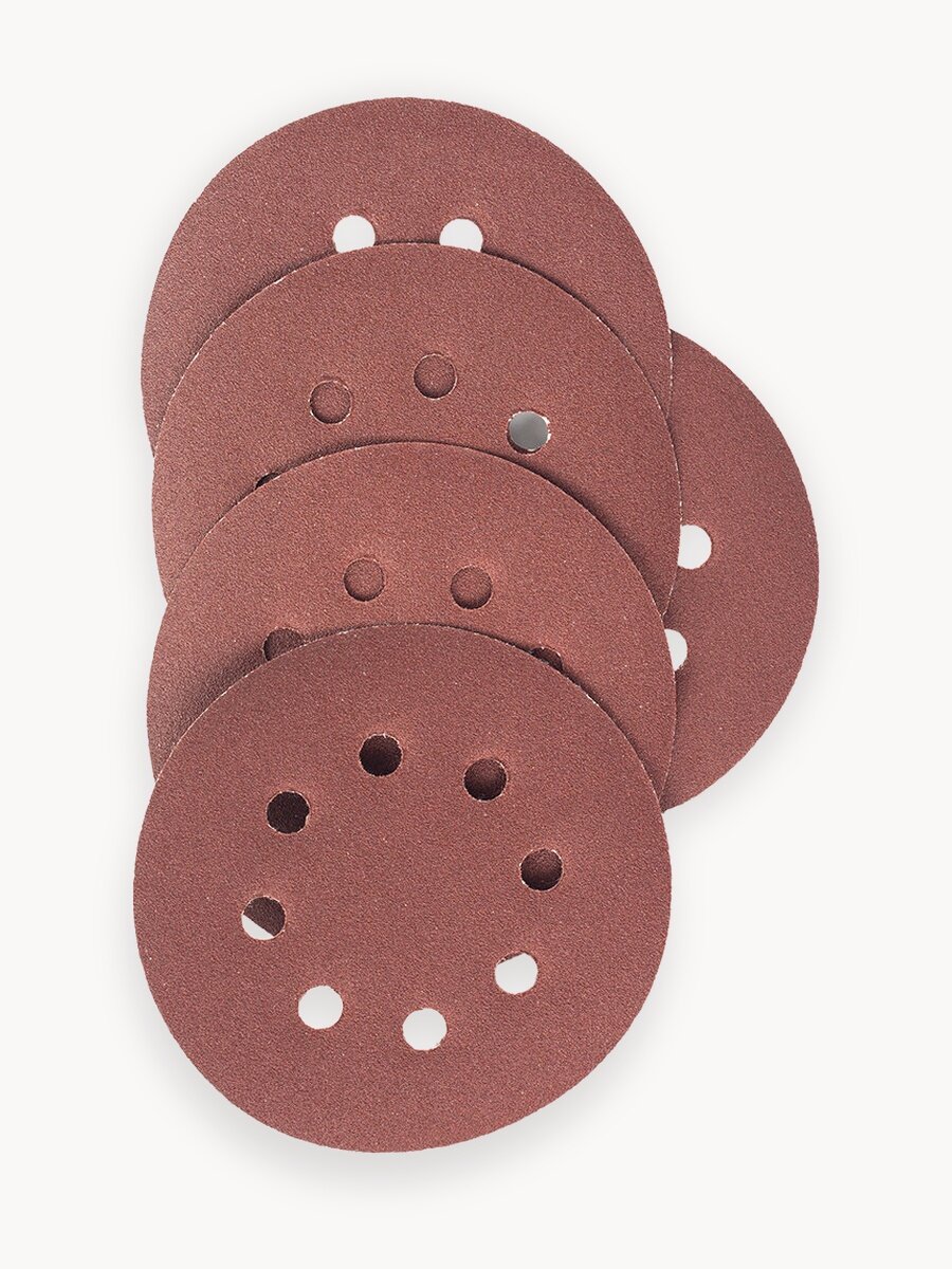 Круг шлифовальный абразивный 125 мм P120 8 отверстий 5 шт VIRA