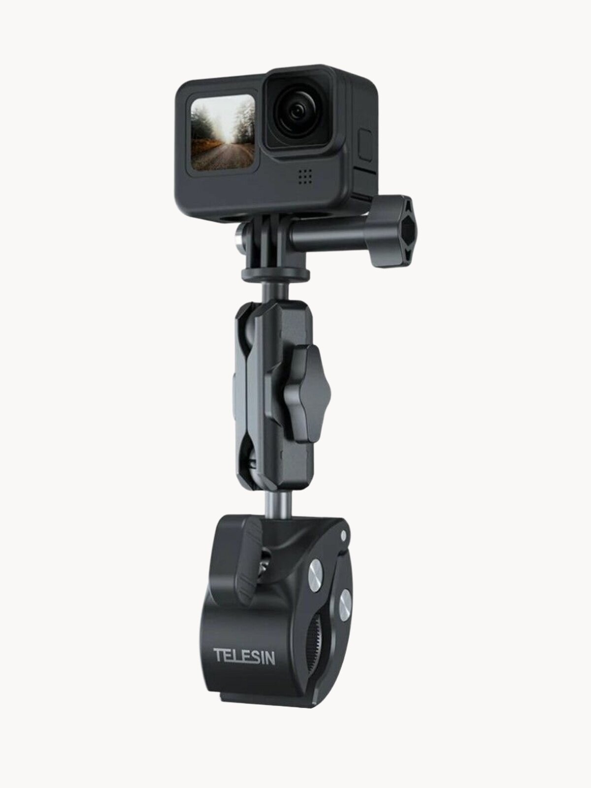 Крепление поворотное на трубу, руль велосипеда, мотоцикла Telesin для экшн камер с шарнирами, GP-HBM-003