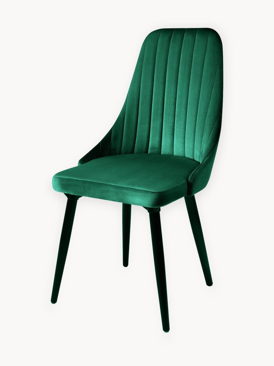 Стул кухонный мягкий со спинкой Лондон комплект 2 шт, кресло обеденное в гостиную, для кухни, серый вельвет, Ами Мебель