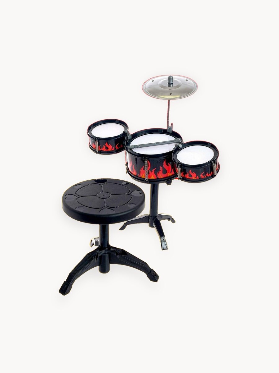 Барабанная установка ЛАС играс "Пламя", со стульчиком и палочками