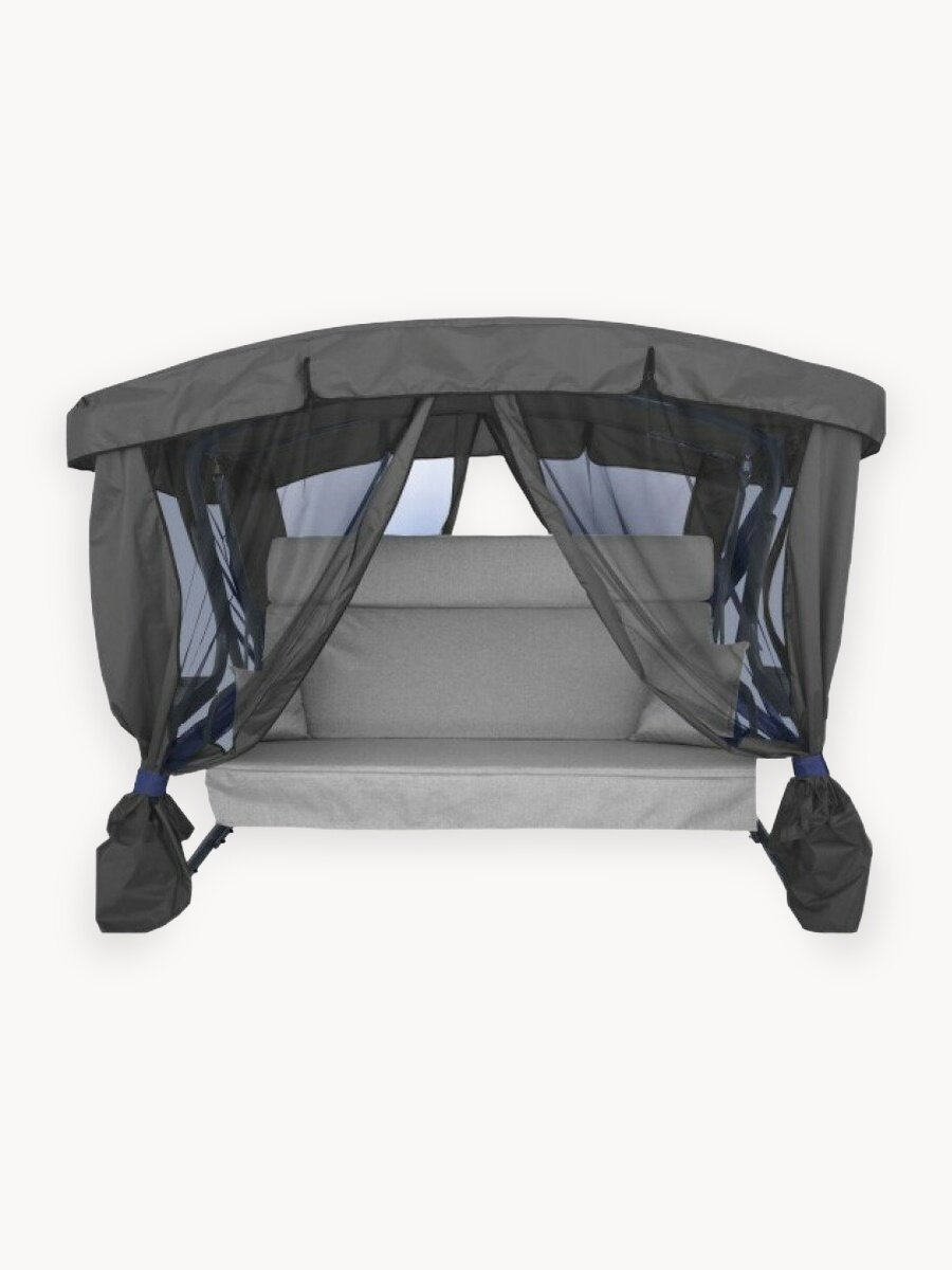 Садовые качели "Ранго Премиум" 3х местные, нагрузка до 350кг, с москитной сеткой, регулируемая спинка, мс4280