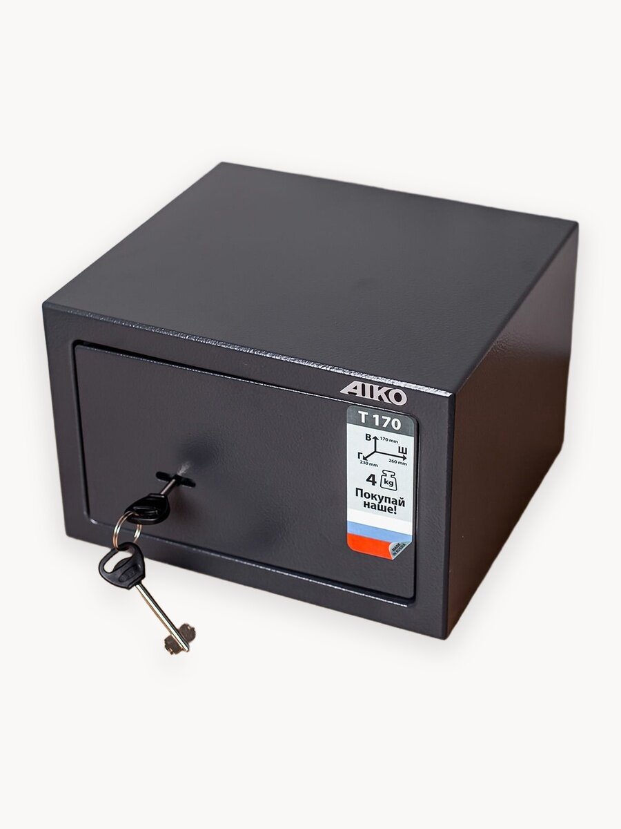 Сейф AIKO, оружейный, для денег и документов, ключевой замок, черный