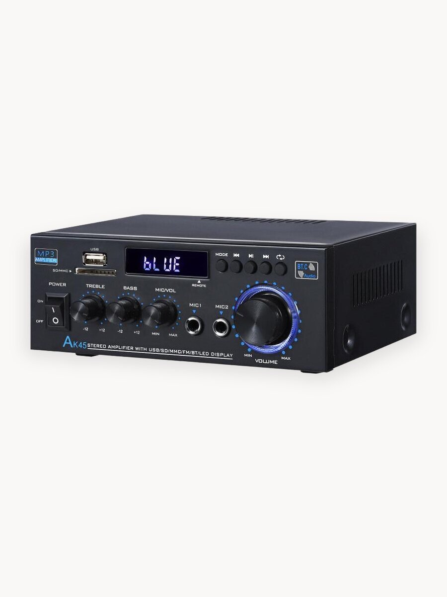 Аудио усилитель звука двухканальный Starklok AK45 Bluetooth 5.0 350Вт+350Вт