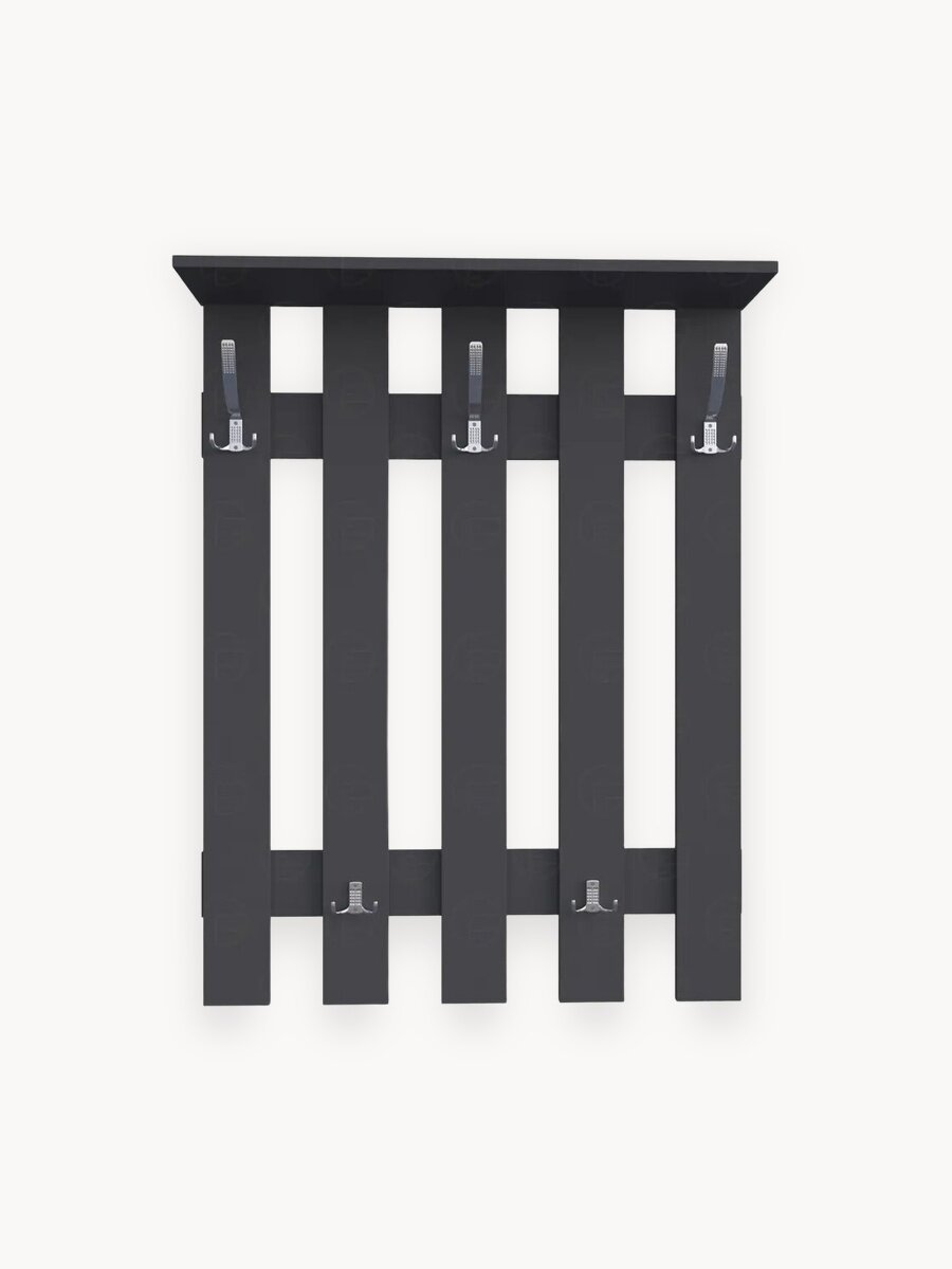 Вешалка настенная в прихожую "ВосторгМебель" цвет графит ЛДСП