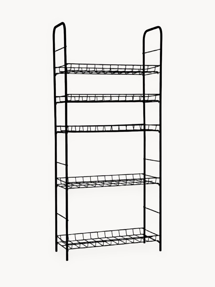 Стеллаж для рассады металлический черный на 5 полок с чехлом, парник