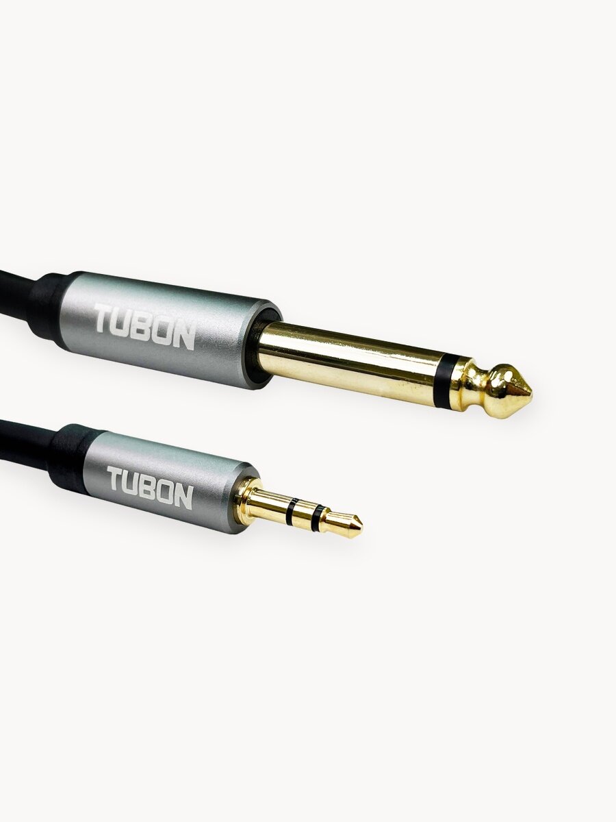 Кабель TUBON 3.5 мм mini jack (M) - 6.3 мм jack (M) Моно JMJ001 1.5м