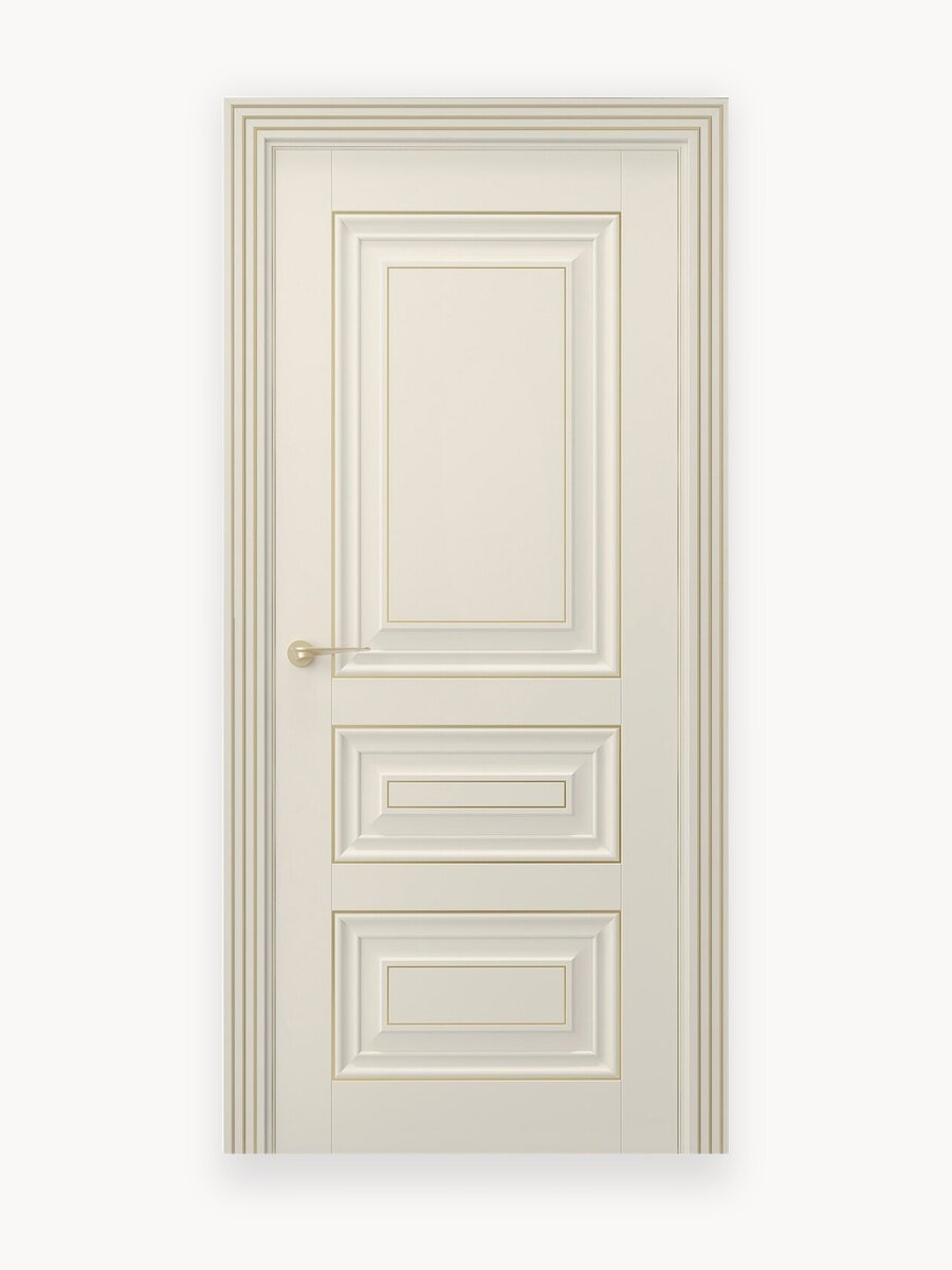 Межкомнатная дверь Леском "Имидж-2" 800х2000 с коробкой и наличниками, эмалит кремовый