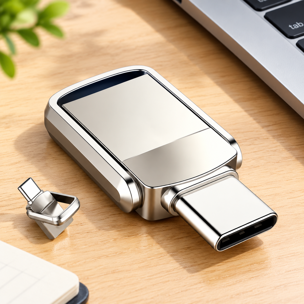 USB-накопитель Type-C 2ТБ, OTG (Цвет товара: серебристый)