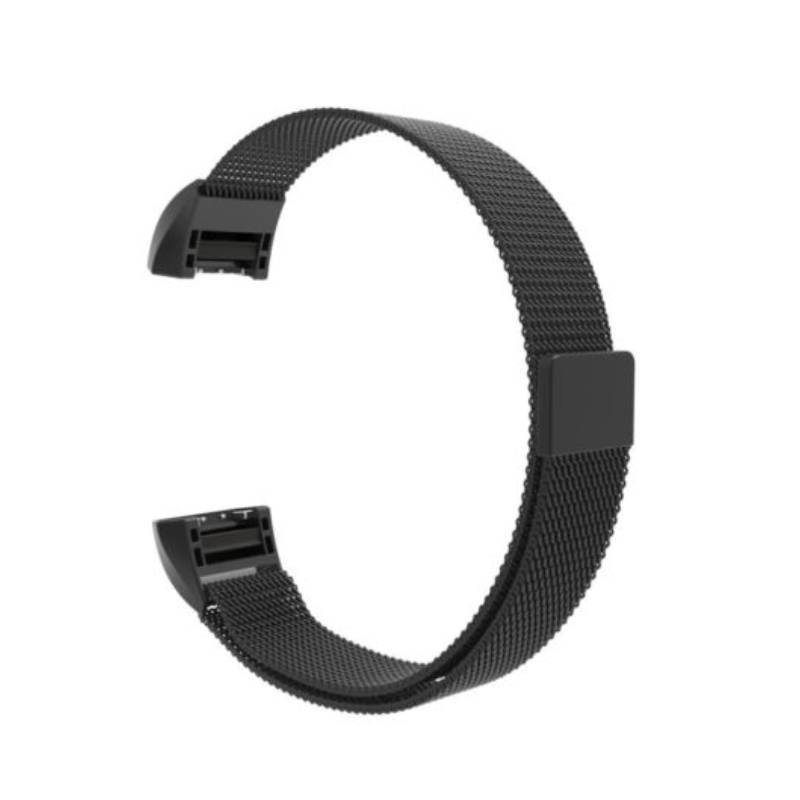 Ремешок для часов Fitbit Charge 2 металлический нержавеющая сталь регулируемый для фитнеса черный