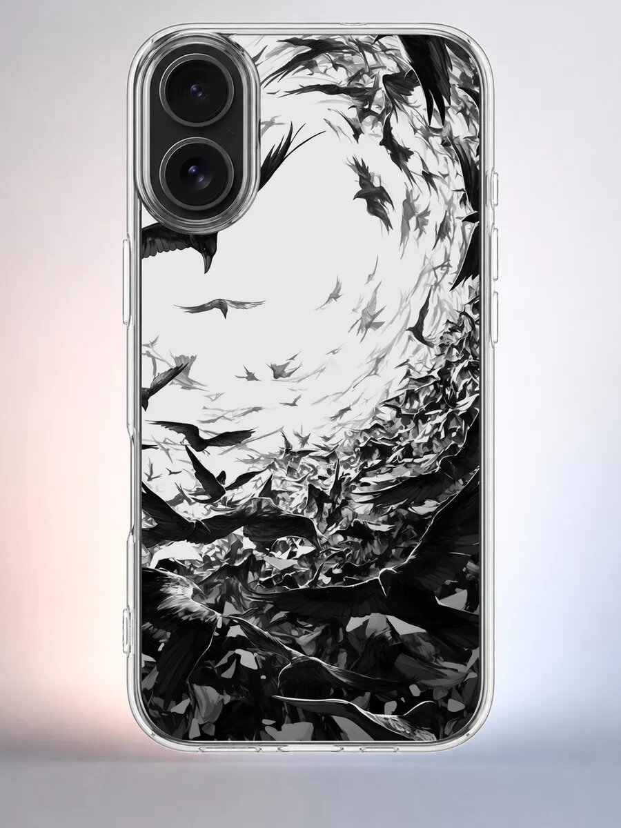 Чехол iPhone 16 вороны вихрь силиконовый