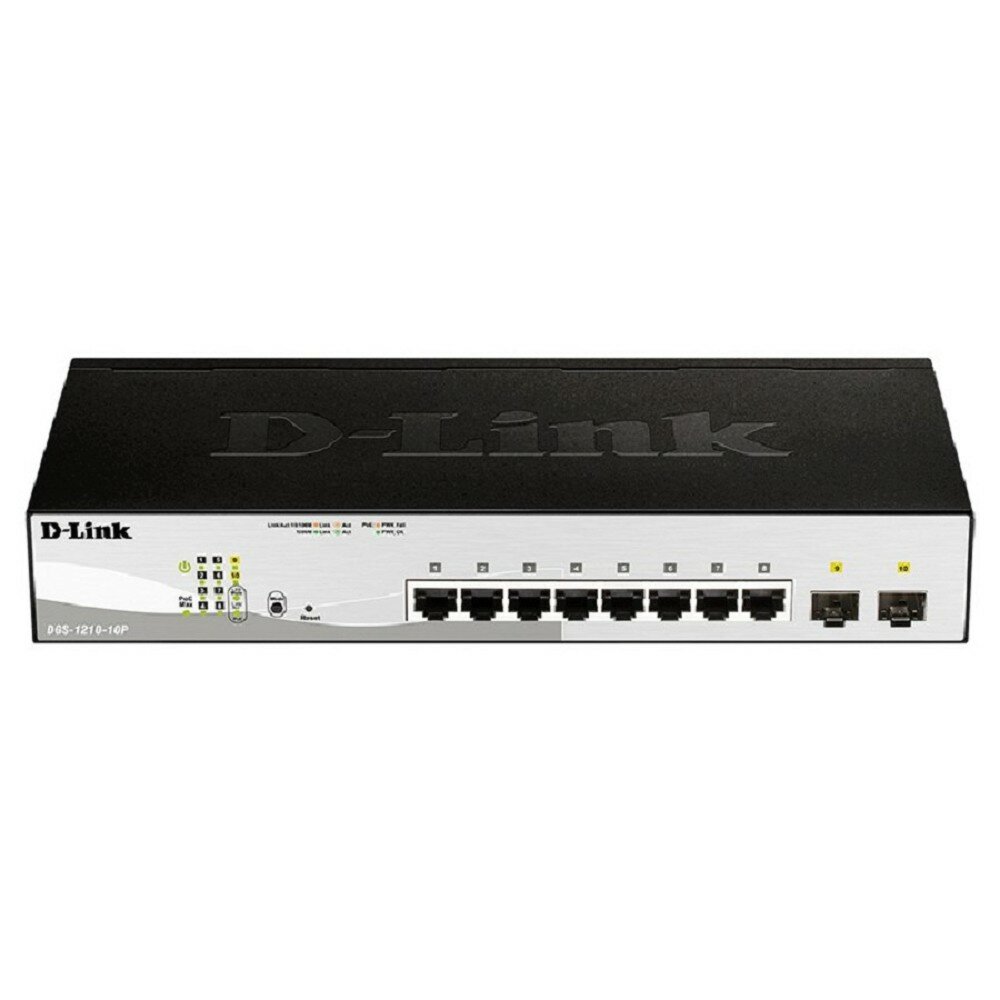 Коммутатор DGS-1210-10P/F3A D-Link Веб-интерфейс 10 портов 1000 Мбит/сек