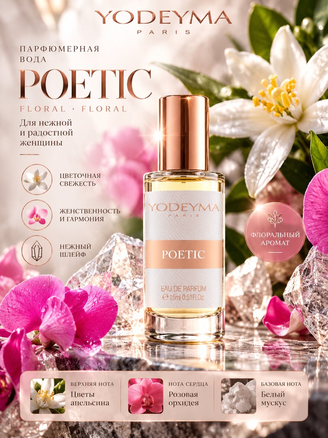YODEYMA Парфюмерная вода женская POETIC 15 ml