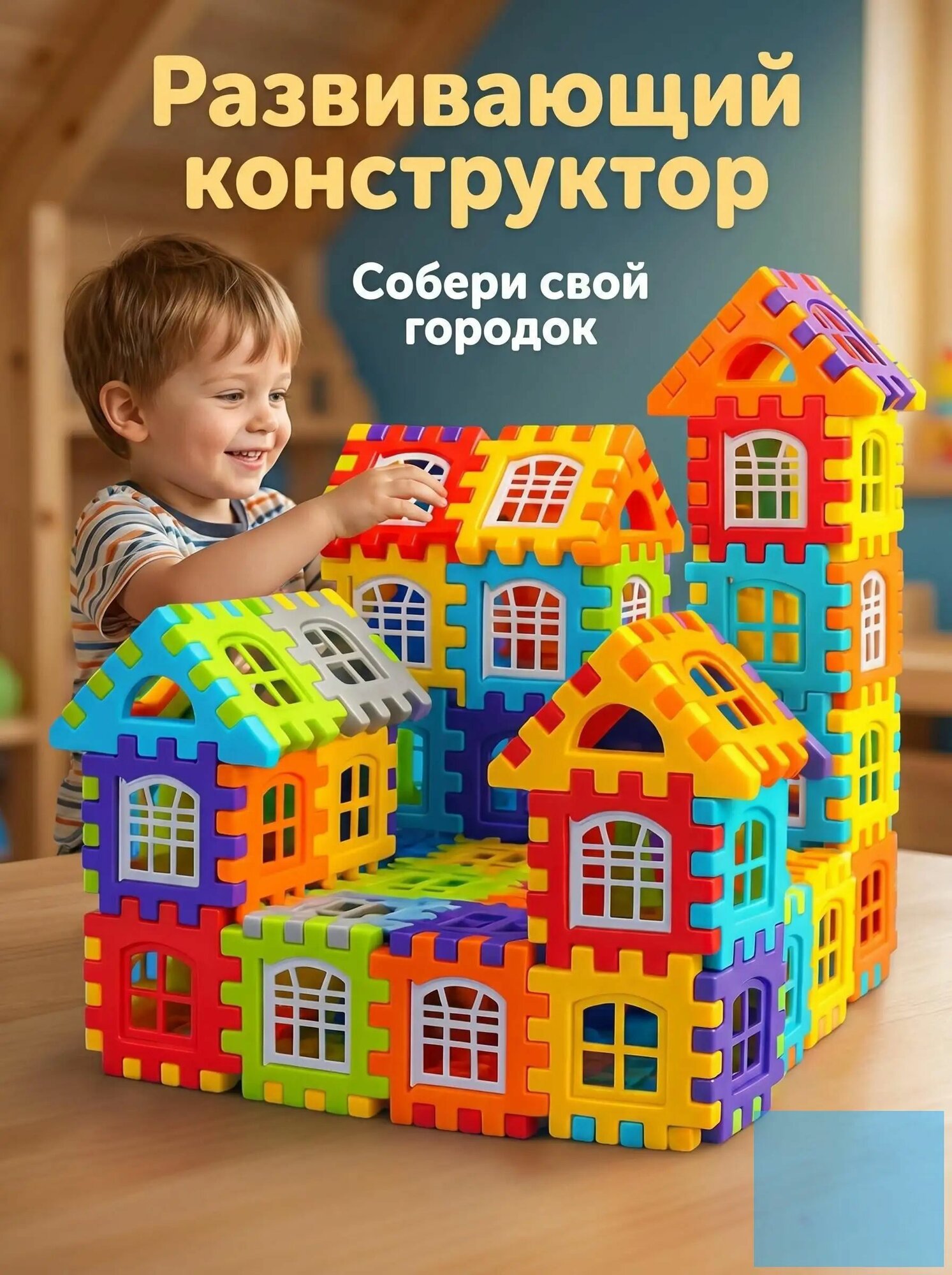 Детский развивающий 3д конструктор для мальчика и девочки 70 деталей