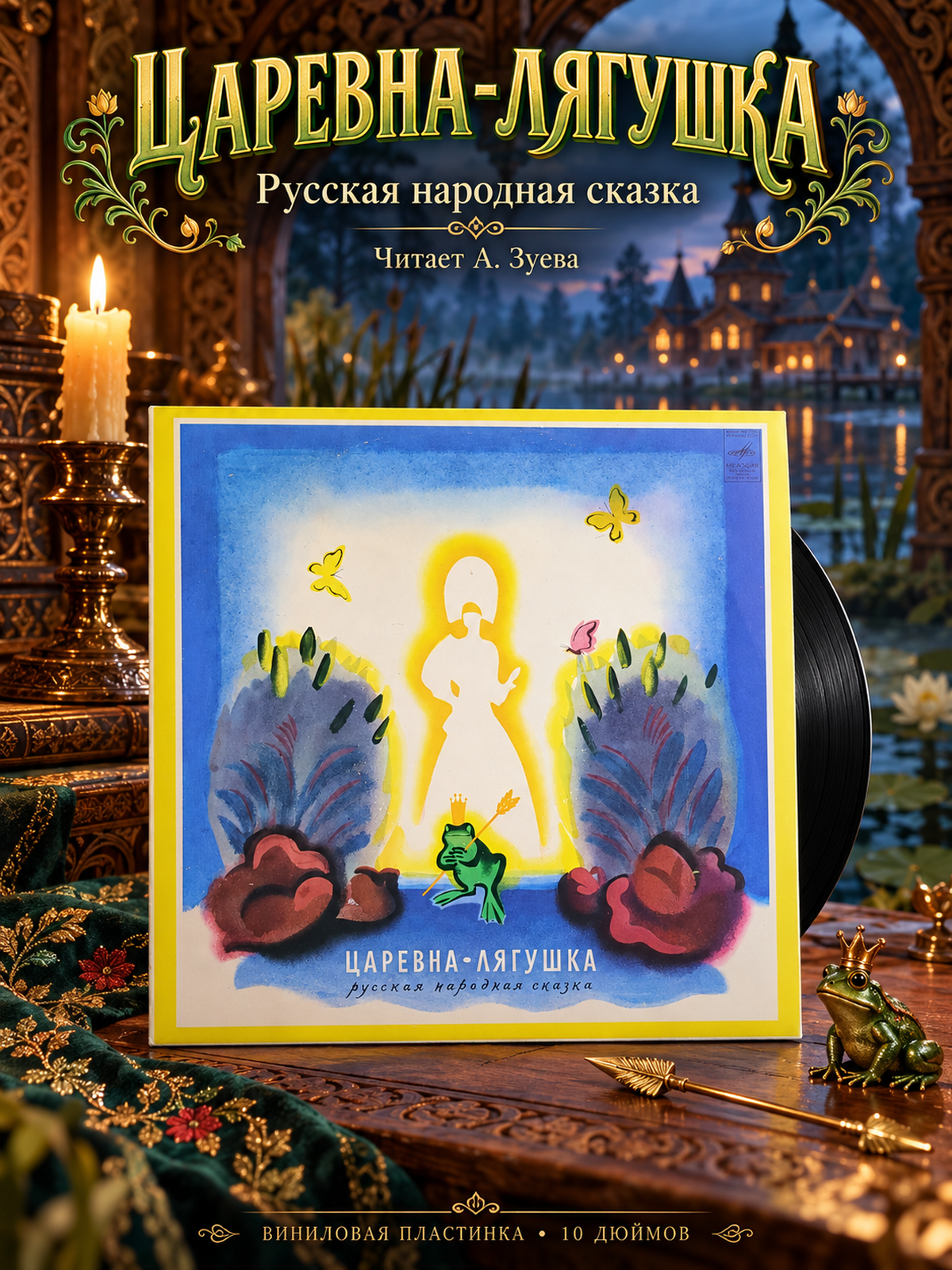 Царевна лягушка . Читает А. Зуева. Русская народная сказка. Виниловая пластинка 10 дюймов. Мелодия СССР 1974 год.
