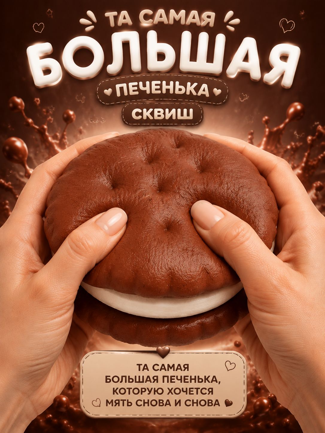 Сквиш Вуппи Пай антистресс печенька мялка выпечка