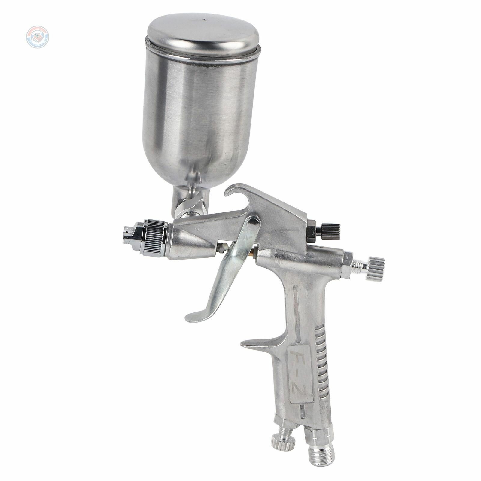 Мини пистолет краскораспылитель 125 мл, алюминиевый корпус, 360 распыление, регулировка потока и воздуха, компактный инструмент для подкраски автомобиля, мебели и игрушек