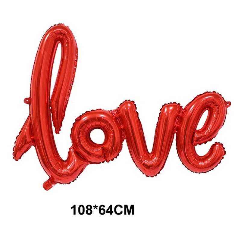 Красные шары "Love" 108*64см, золото