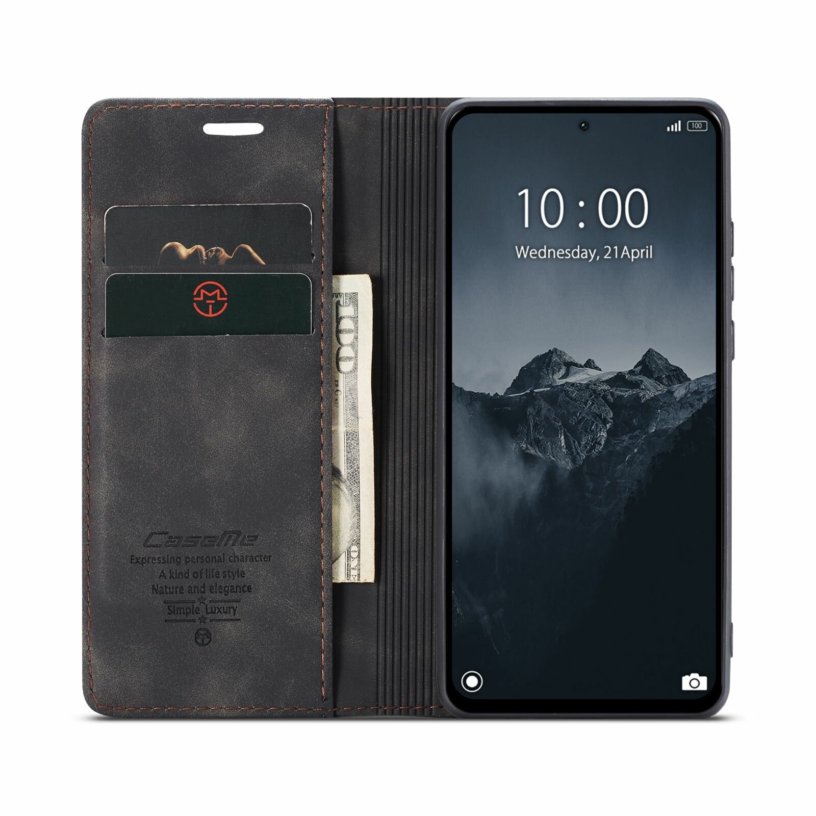 Чехол-книжка CaseMe Matte Redmi Note 13 Pro 4G черный
