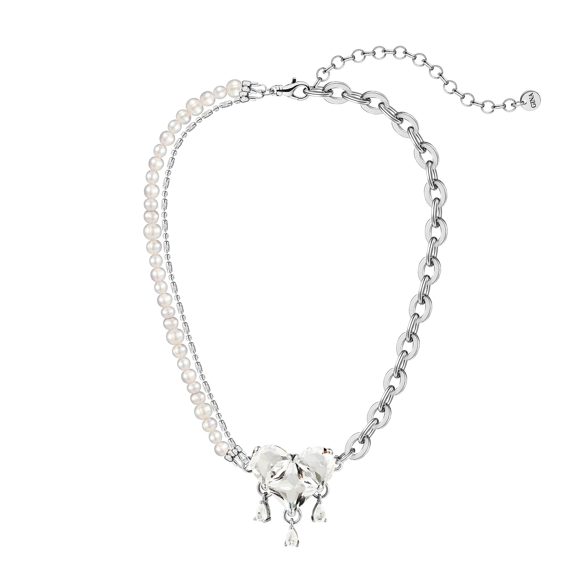 Колье, циркон, жемчуг пресноводный культивированный