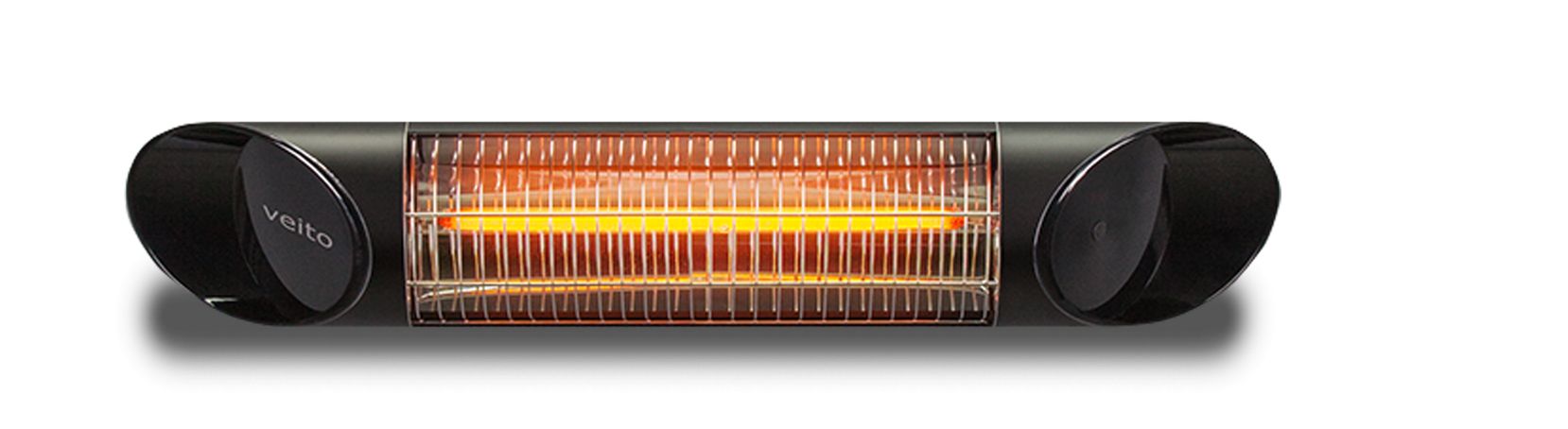 Настенный обогреватель Veito Blade Mini black, 1,2 кВт, карбоновый, регулировка мощности, IP55, пульт ДУ