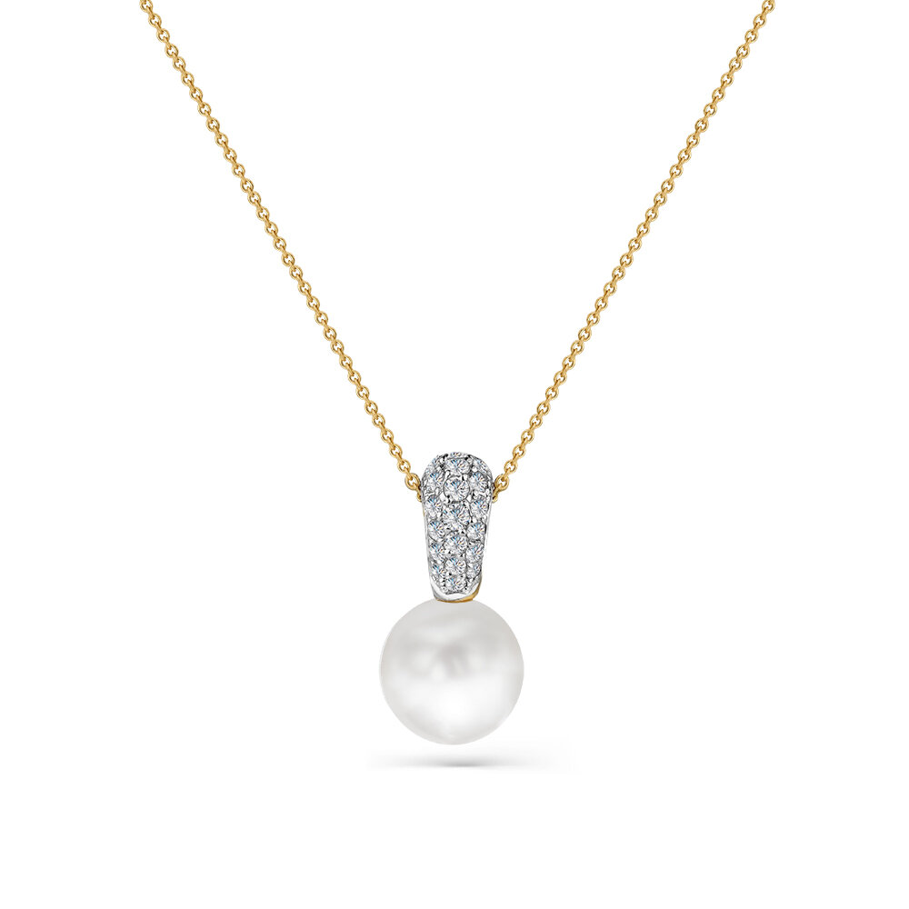 Колье, желтое золото, 585 проба, бриллиант