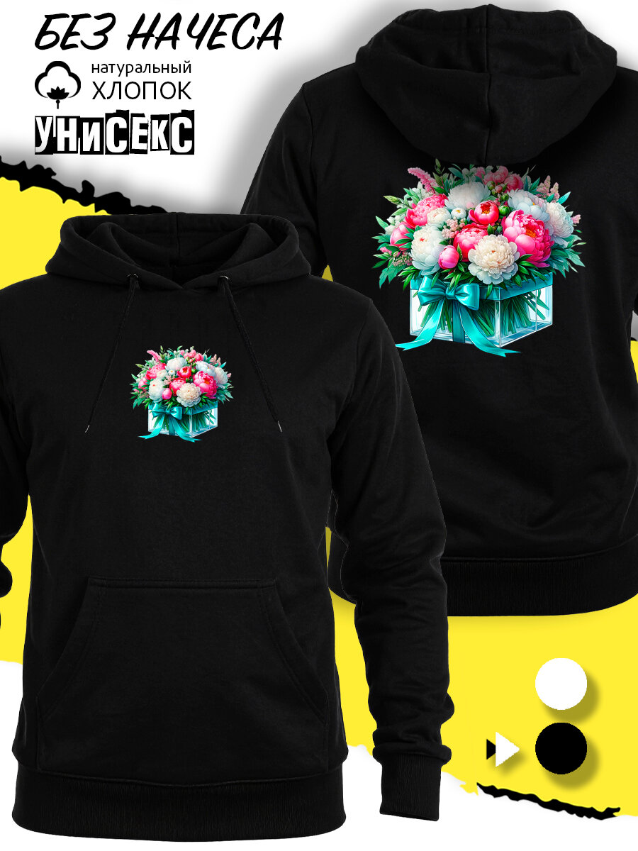 Худи Толстовка свитшот с пионами