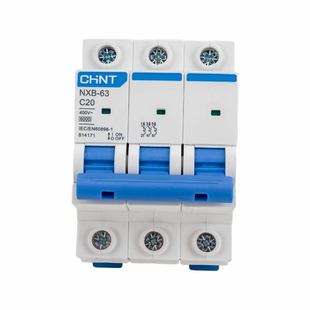Выключатель автоматический модульный 3п C 20А 6кА NXB-63 (R) CHINT 814171