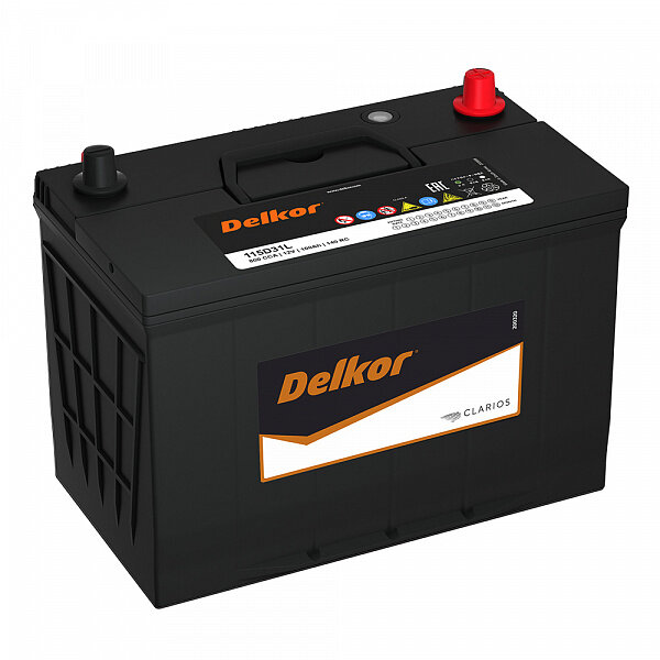 Аккумулятор автомобильный DELKOR 115D31L 6СТ-100 обр. 306x173x225