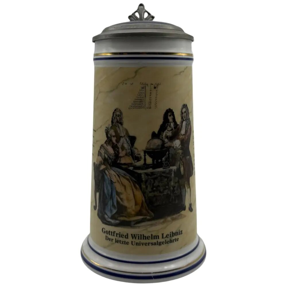 Пивная кружка "Великие люди Готфрид Вильгельм Лейбниц", 1 л, 1998 г, Rastal, Германия