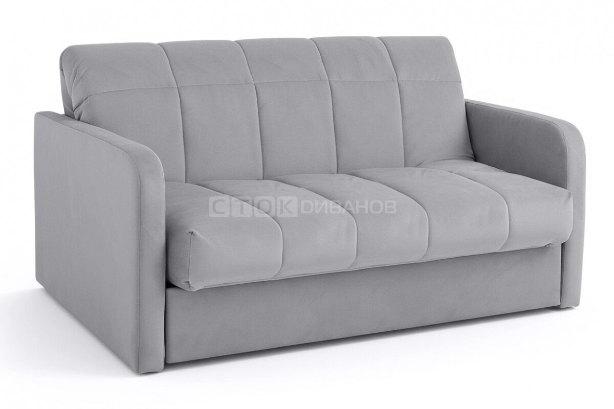 Диван Сток Диванов Стинг Ash светло-серый 160 см, механизм аккордеон на металлокаркасе