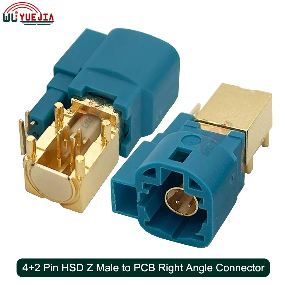2 шт./лот, универсальный HSD-код Z, штекер для крепления на печатную плату, прямоугольный 4/6-контактный разъем HSD LVDS, 100 Ом, дисплей камеры, спутниковое радио, 6 HSD Z M to PCB