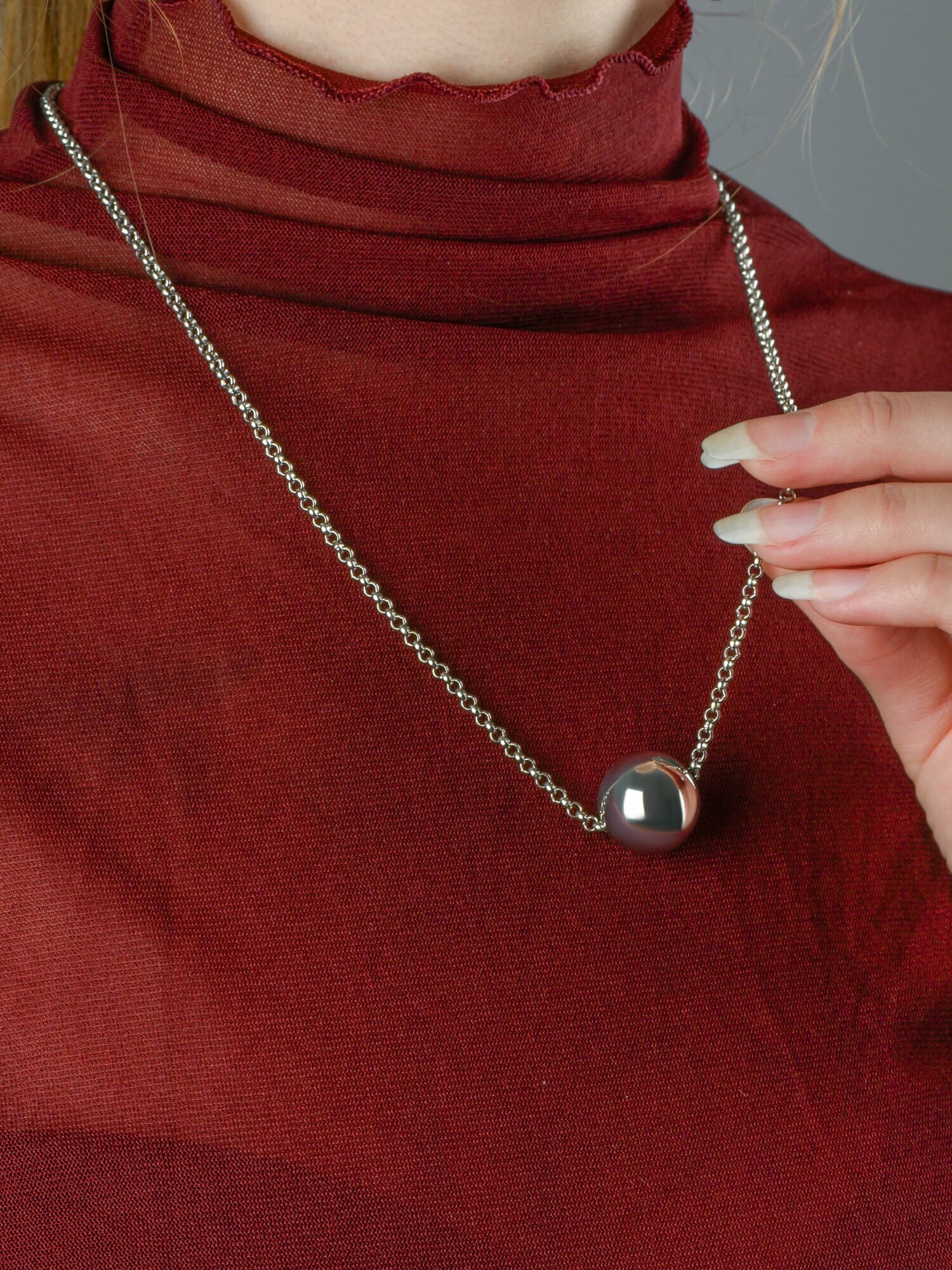 Колье, серебро, 925 проба, родирование