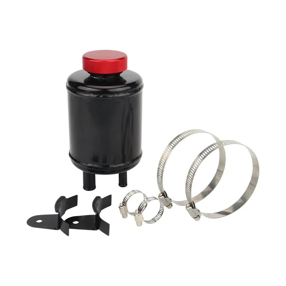 Черный или серебристый топливный бак, бак для гидроусилителя рулевого управления, масляный бак, бак для гоночной гидроусилителя рулевого управления, резервуар для жидкости, автозапчасти, Черный