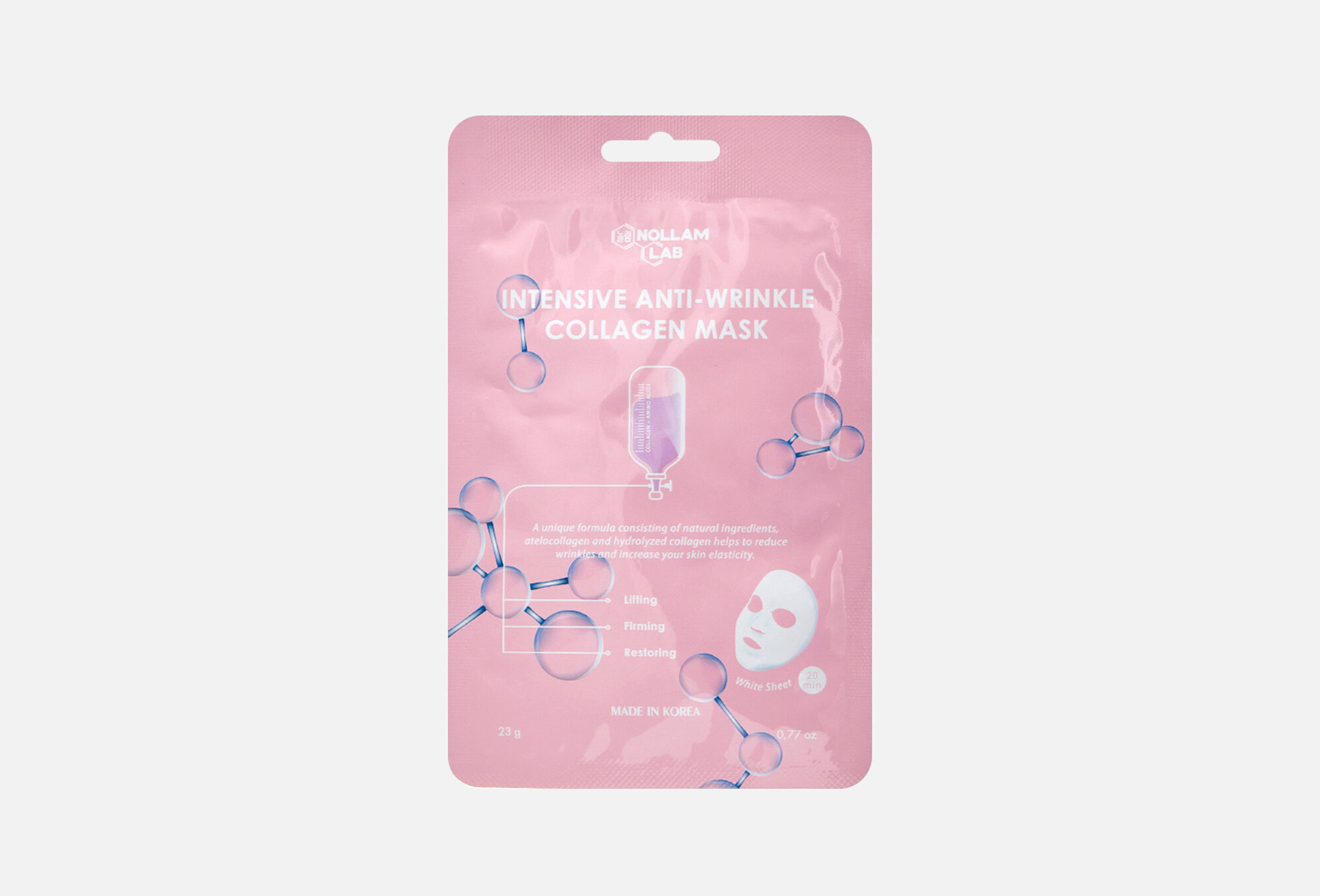 Коллагеновая тканевая маска против морщин NOLLAM LAB Intensive Anti-Wrinkle Collagen Mask 23 г