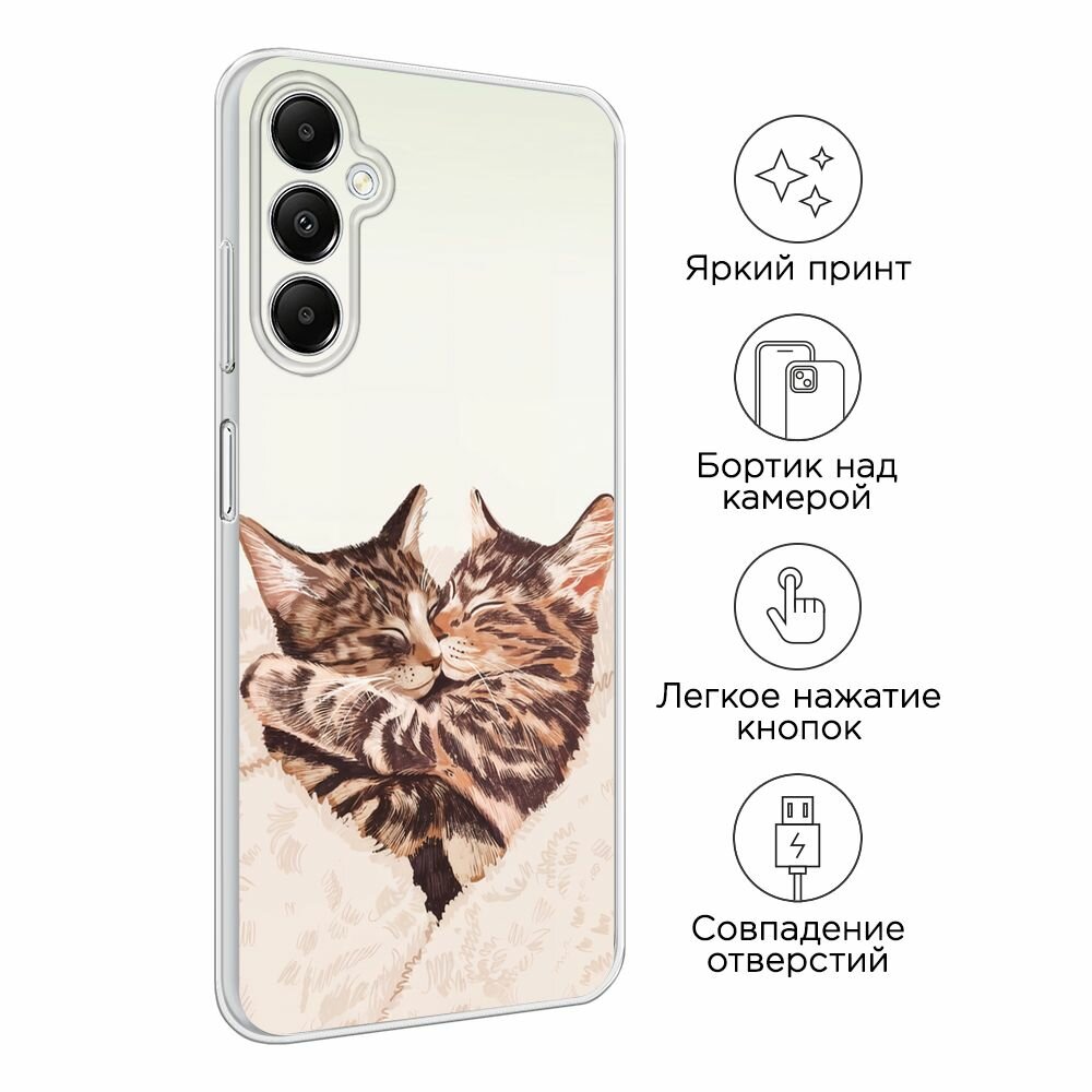Чехол на Samsung Galaxy A05s / Самсунг Галакси A05s с принтом "Влюбленные котейки - 14 февраля" — фото 1