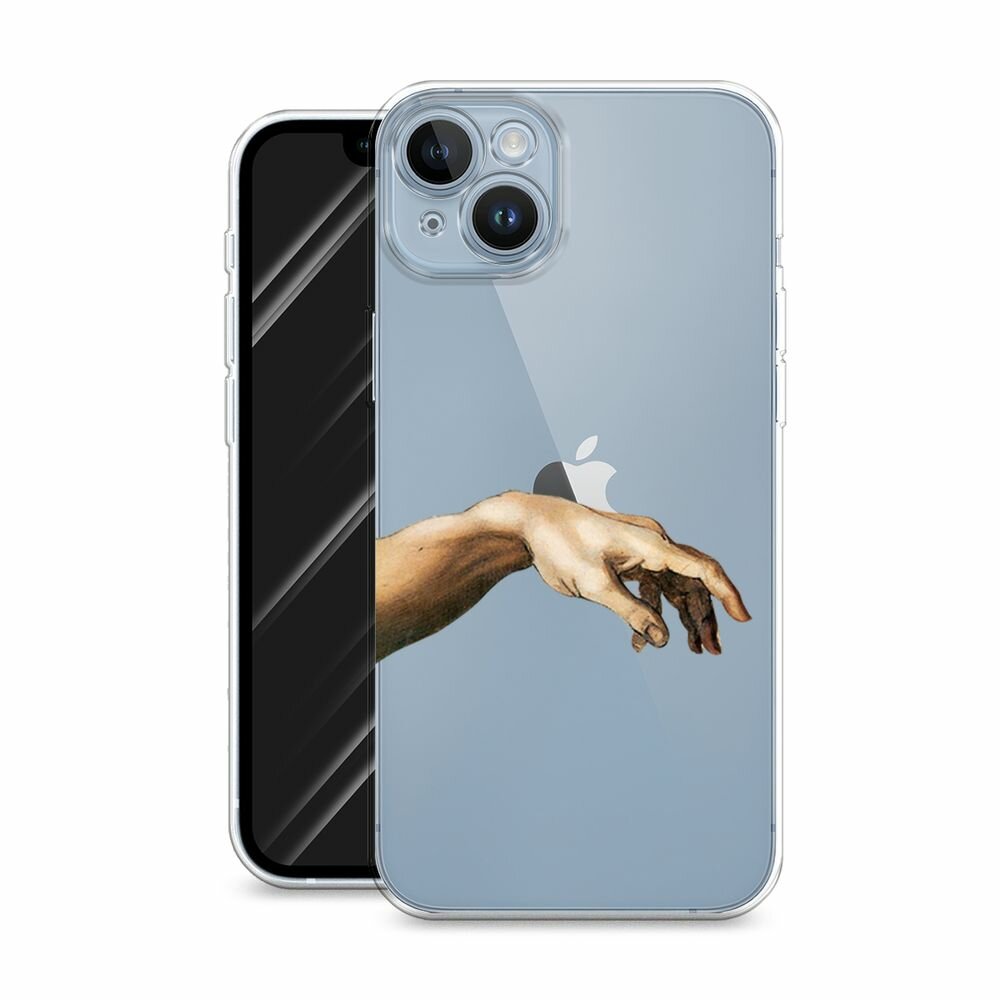 Чехол на Apple iPhone 14 / Айфон 14 с принтом Creazione di Adamo 1, прозрачный — фото 1