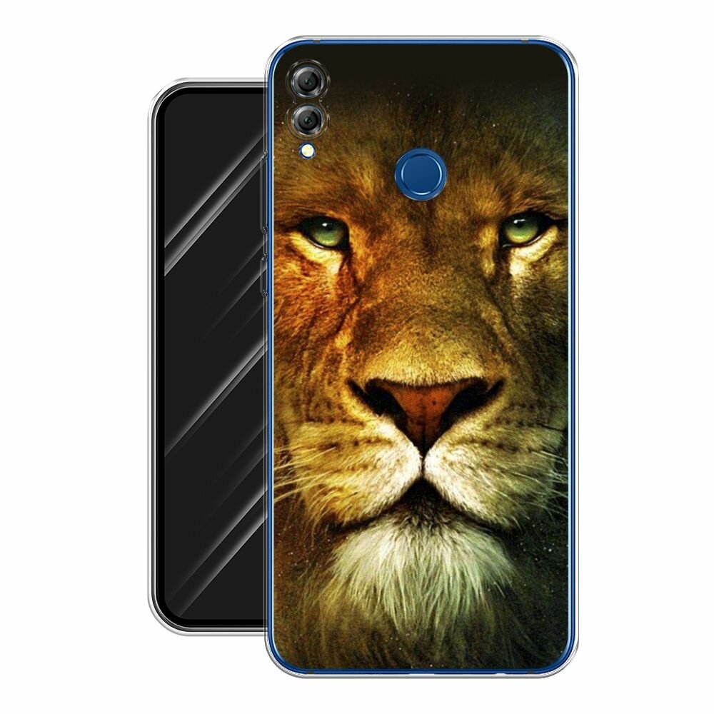 Силиконовый чехол на Honor 8X / Хонор 8Х с принтом "Лев арт 8" — фото 1