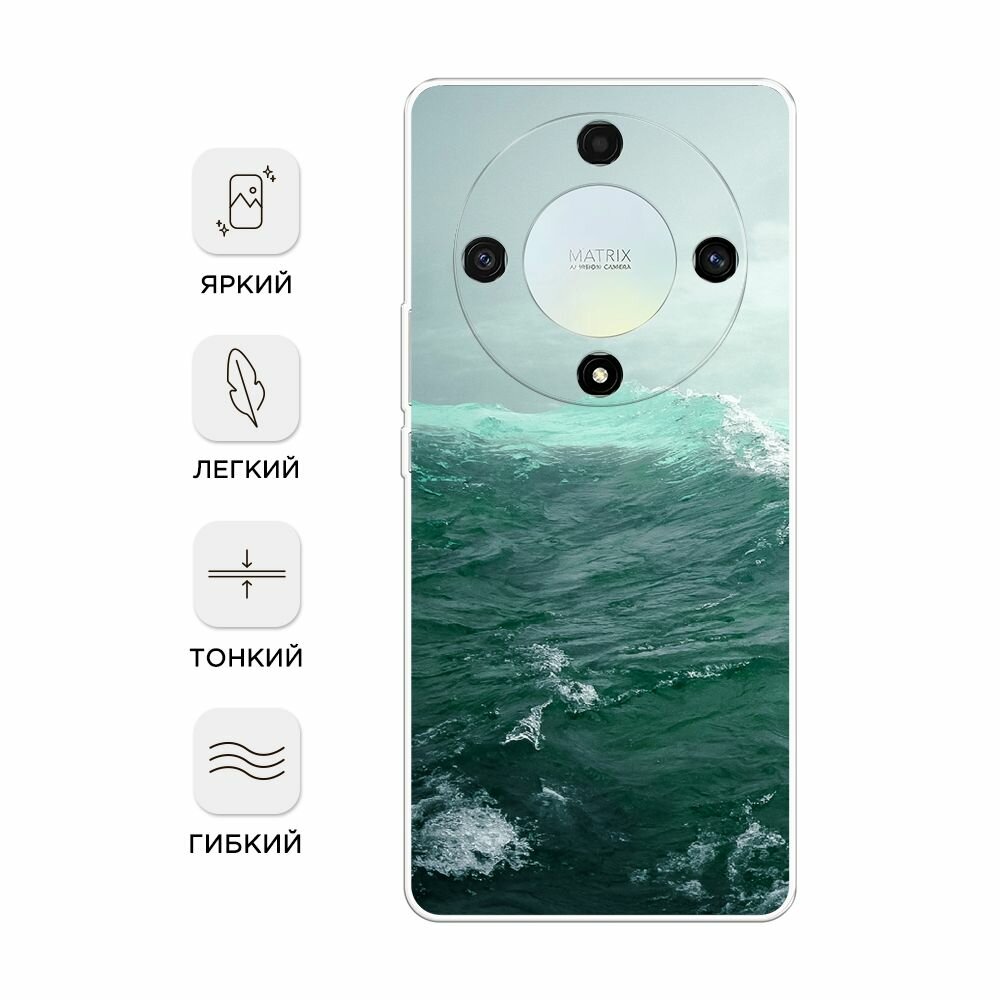 Силиконовый чехол на Honor X9A / Хонор X9A с принтом "Волны 12" — фото 1