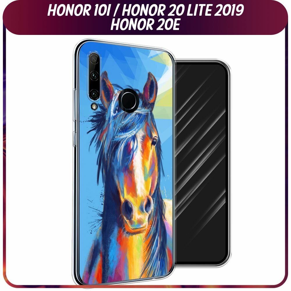 Чехол на Honor 10i/20 Lite 2019/20e/Huawei P Smart Plus 2019 / Хонор 10i с принтом "Лошадь арт 3"