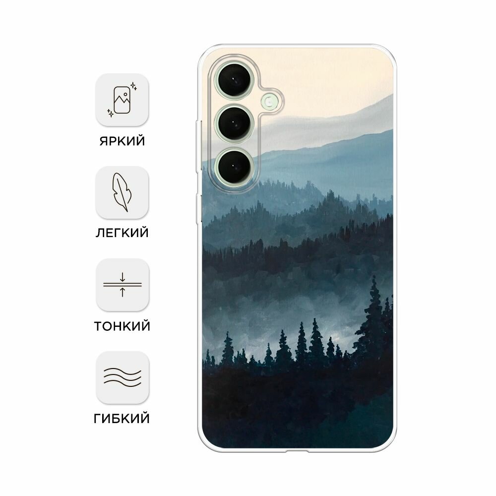 Чехол на Samsung Galaxy S25 Plus / Самсунг S25 Плюс с принтом Туманные горы — фото 1
