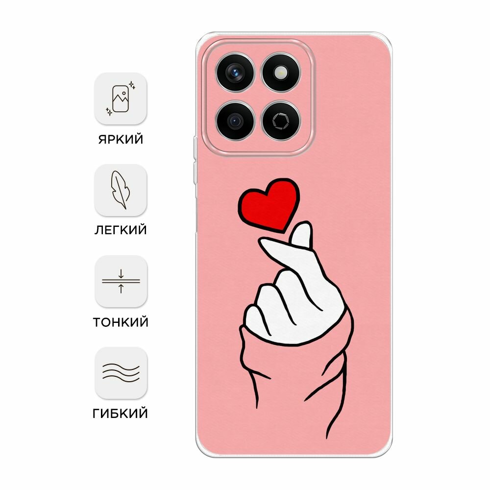 Силиконовый чехол на Honor X7c / Хонор X7c с принтом "Милое сердечко" — фото 1
