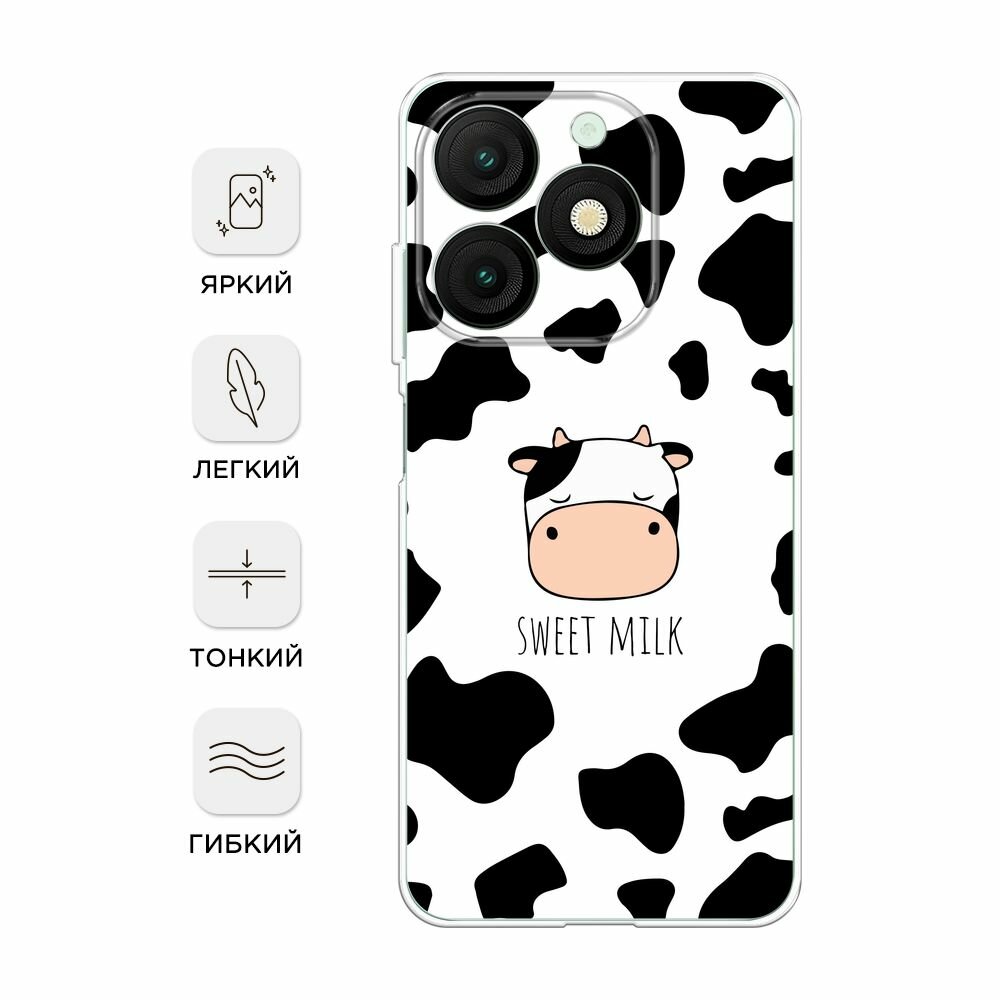 Силиконовый чехол на Itel A50 / Ител А50 с принтом Sweet milk — фото 1