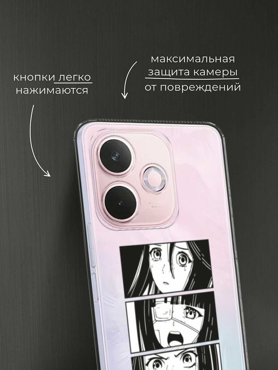 Чехол на Oppo A5 Pro / Оппо А5 Про с принтом "Tokyo girls", прозрачный — фото 1