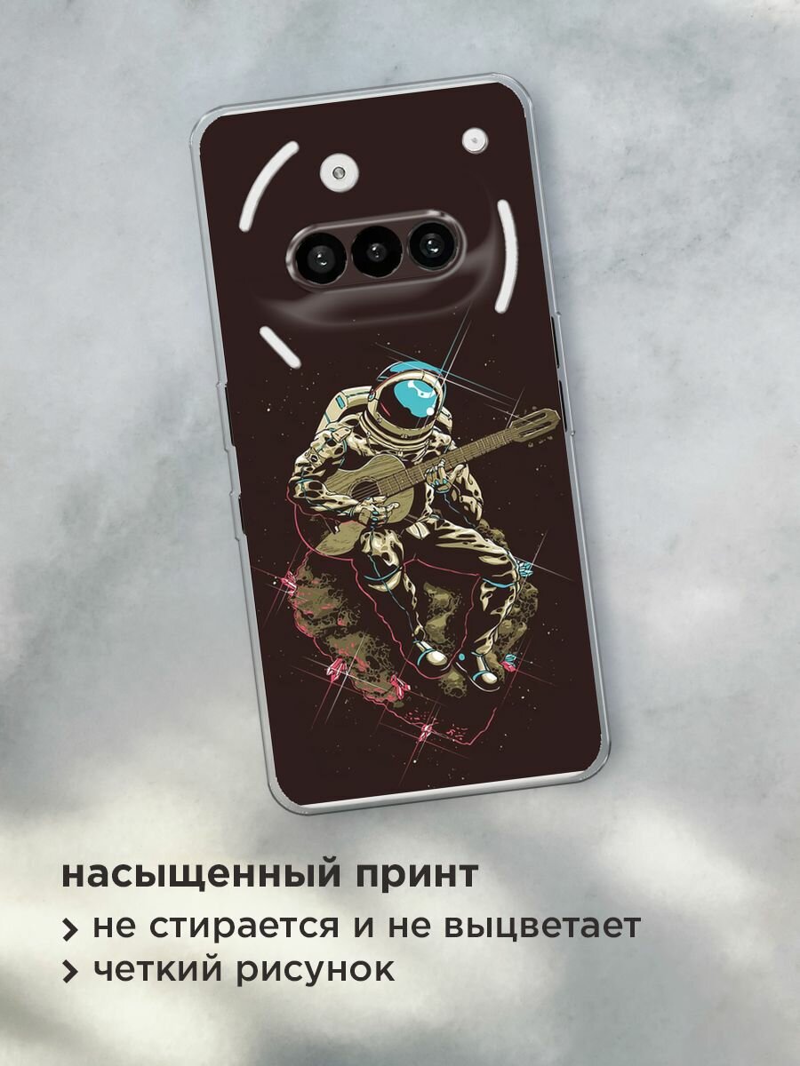 Чехол на Nothing Phone 3a / Нотинг Фон 3а с принтом "Космонавт гитарист" — фото 1